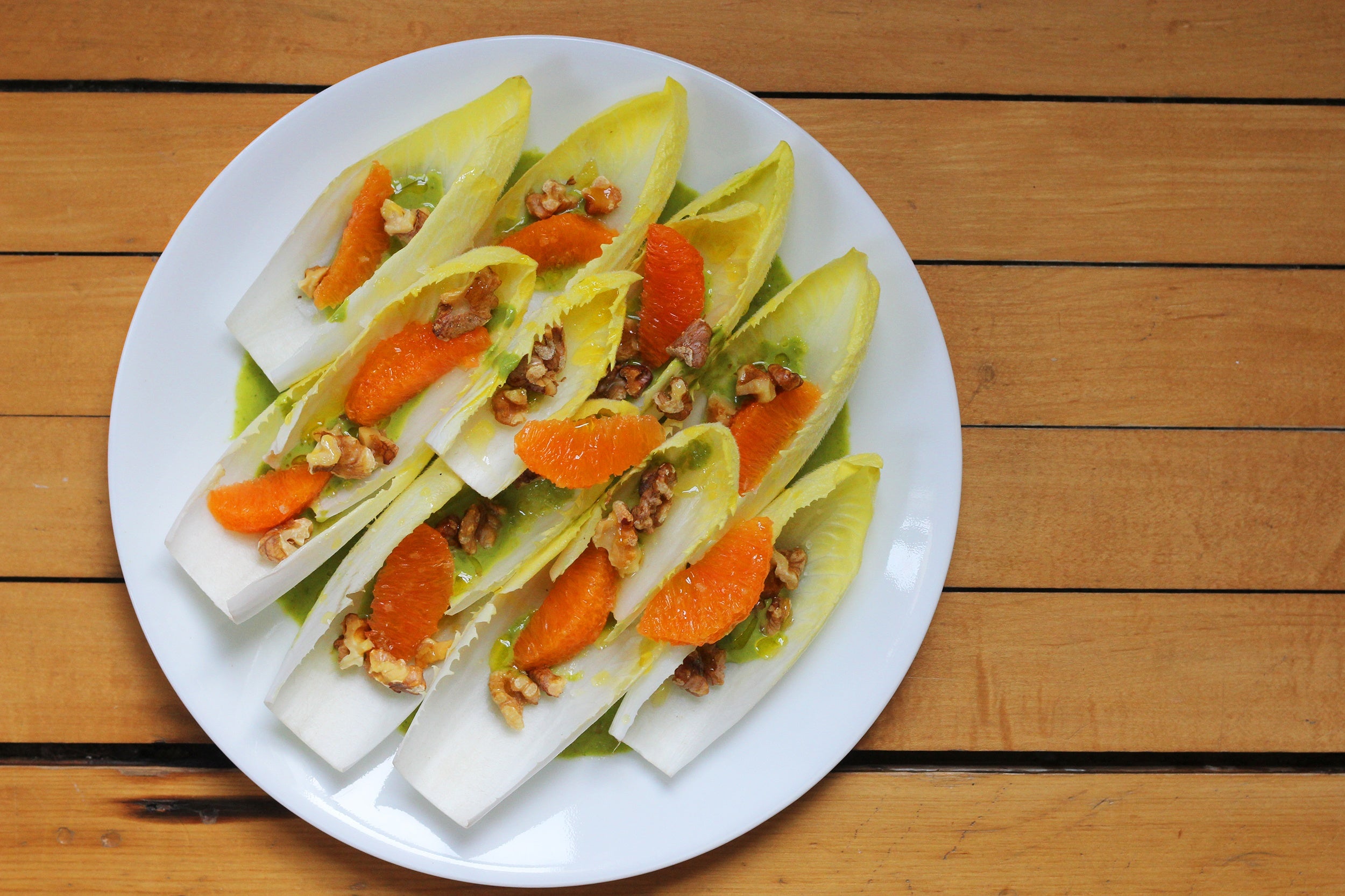 Endive Salad with Citrus Walnut Dressing • The Nutrition Source